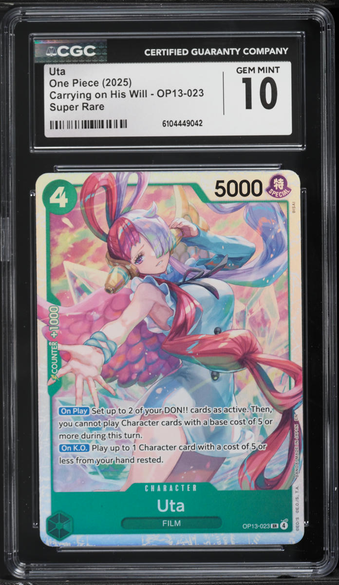 2025 One Piece Carrying On His Will SR Uta #OP13-023 CGC 10 GEM MINT on ...