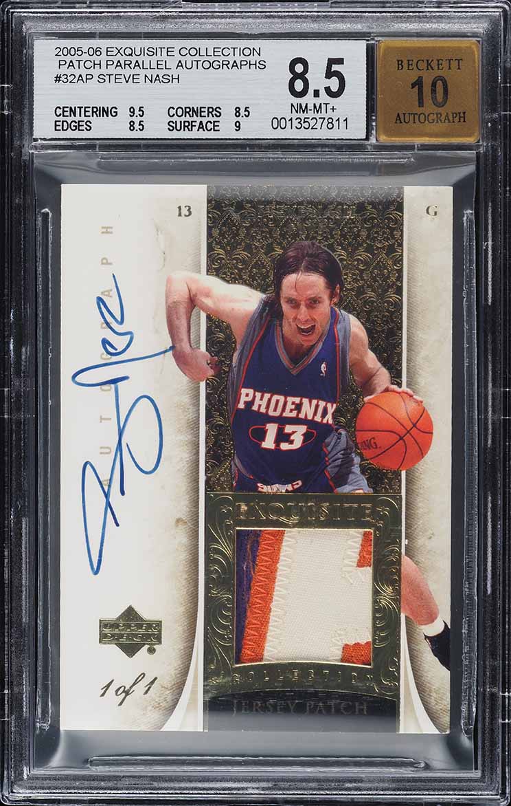 2005 Exquisite Collection Steve Nash PATCH AUTO 1/1 #32-AP BGS 8.5 NM ...
