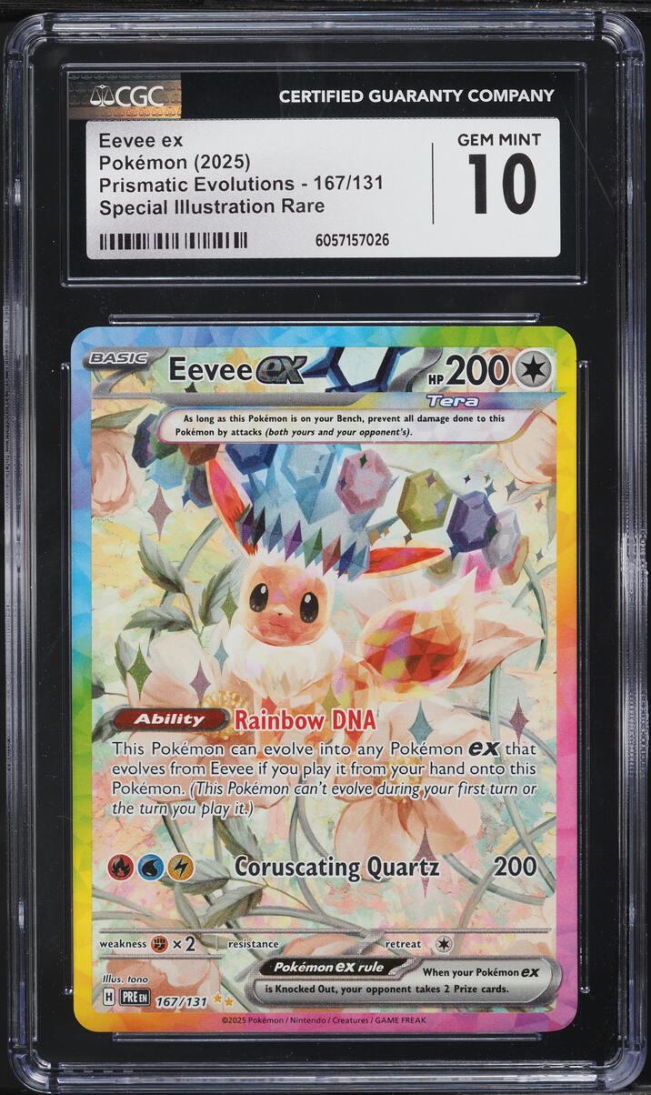 2025 Pokemon SV Prismatic Evolutions SIR Eevee ex #167 CGC 10 GEM MINT ...