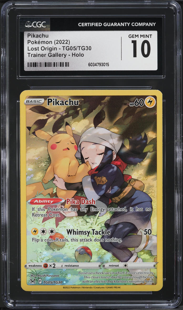 2022 Pokemon SWSH Lost Origin Full Art Pikachu #TG05 CGC 10 GEM MINT on ...