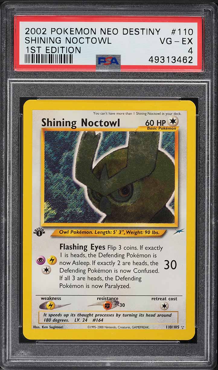 2002 Pokemon Neo Destiny 1st Edition Shining Noctowl #110 PSA 4 VGEX on ...