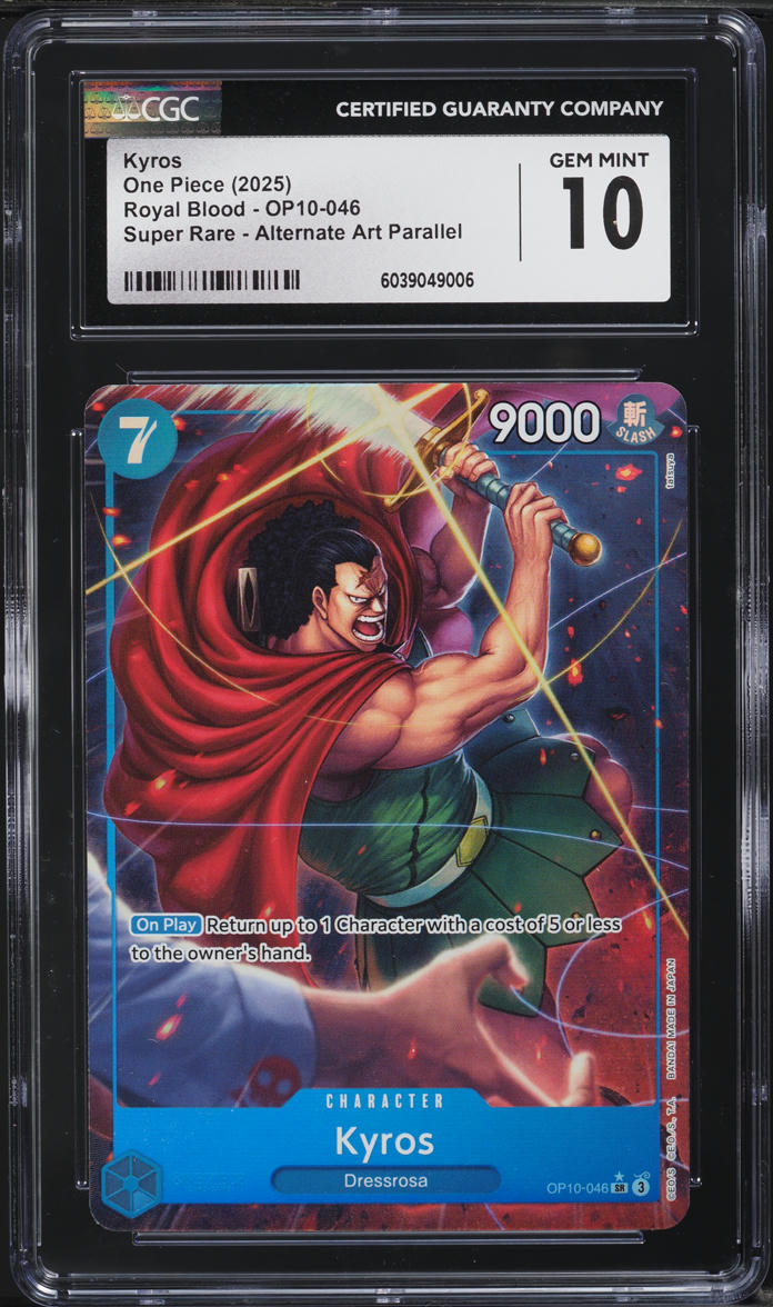2025 One Piece Royal Blood Alternate Art Parallel Kyros #OP10-046 CGC 10 on Fanatics Collect