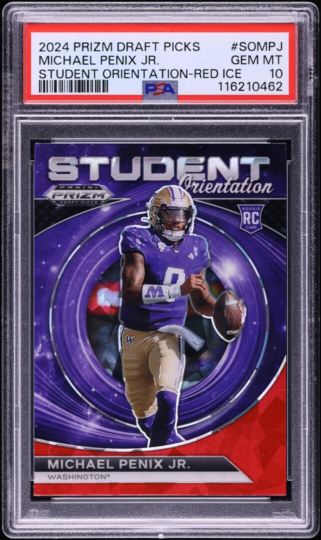 2024 Panini Prizm Draft Student Orientation Red Ice Michael Penix Jr. # ...