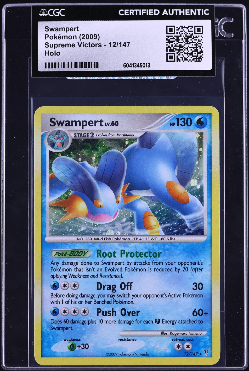 2009 Pokemon Platinum Supreme Victors Holo Swampert #12 CGC AUTH on ...