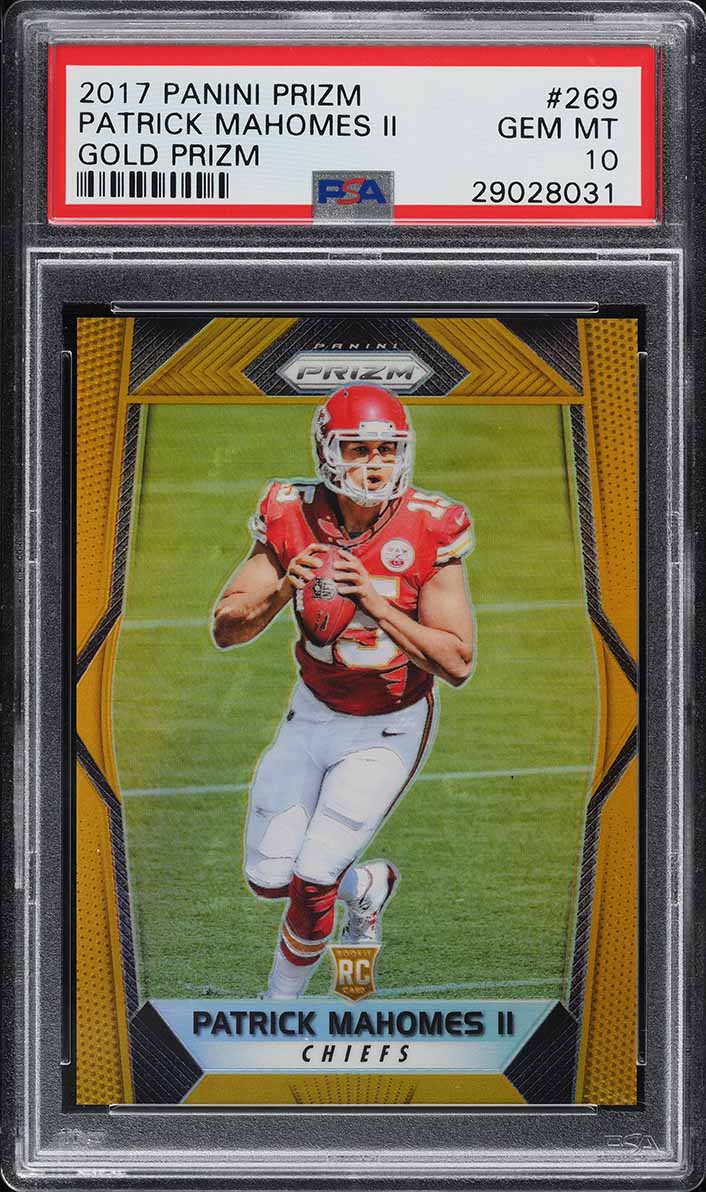 2017 Panini Prizm Gold Prizms Patrick Mahomes II ROOKIE RC /10 #269 PSA ...