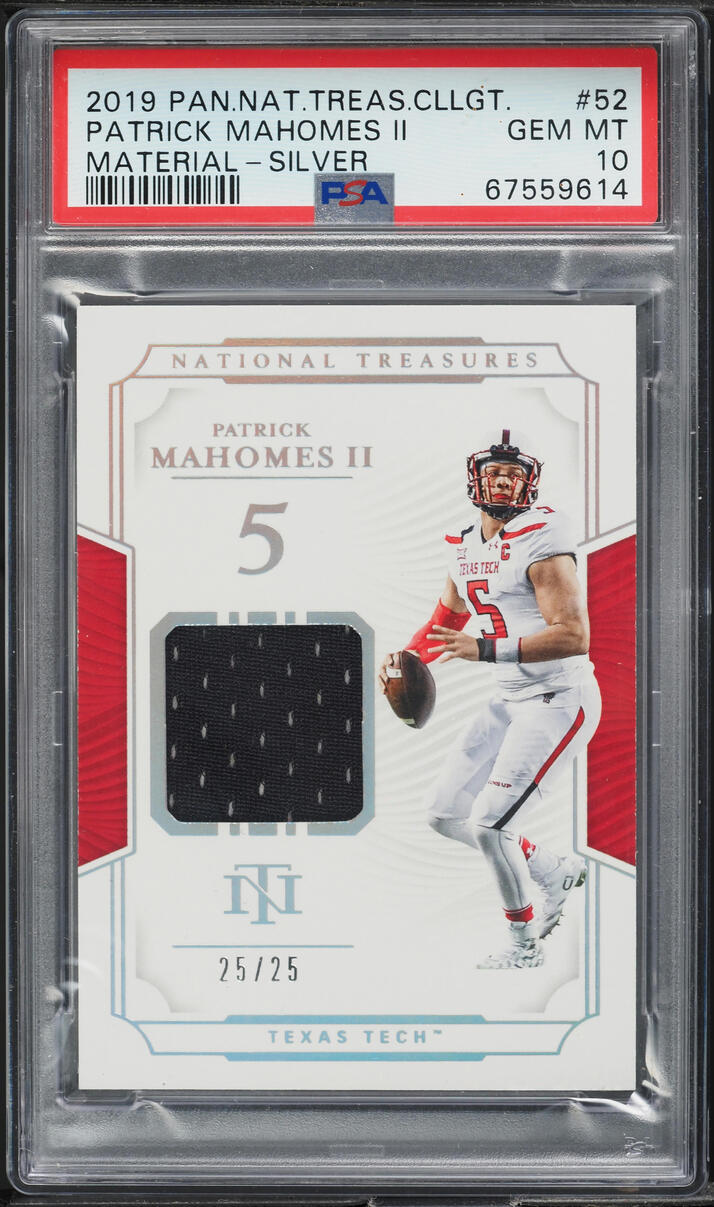 2019 National Treasures Collegiate Silver Patrick Mahomes II PATCH 25/ ...