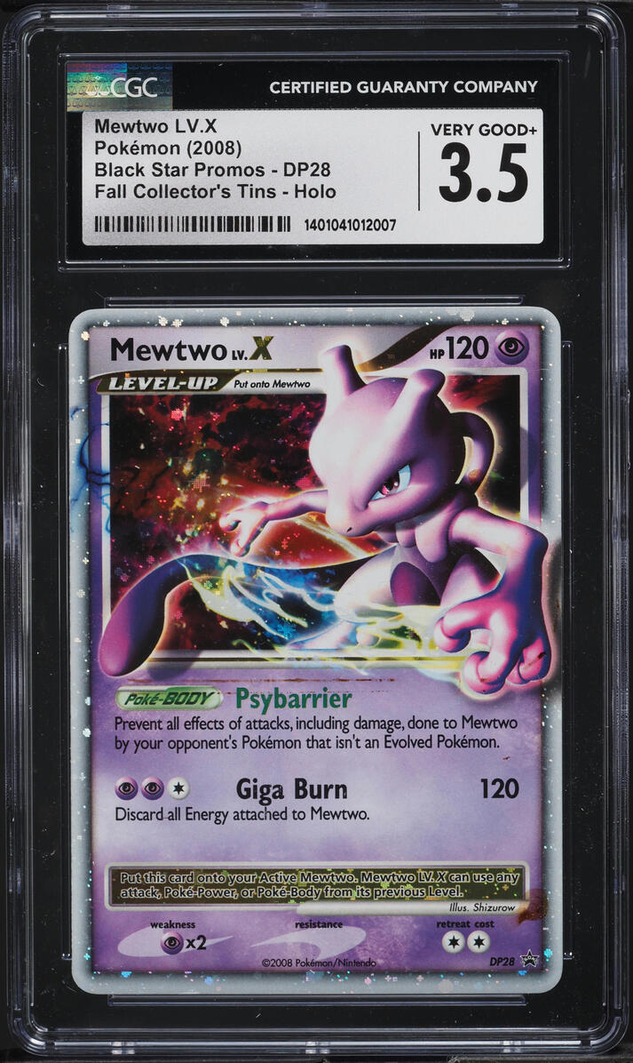 2008 Pokemon Diamond & Pearl Black Star Promo Holo Mewtwo Lv.X #DP28 CGC 3.5 VG+ on Fanatics Collect