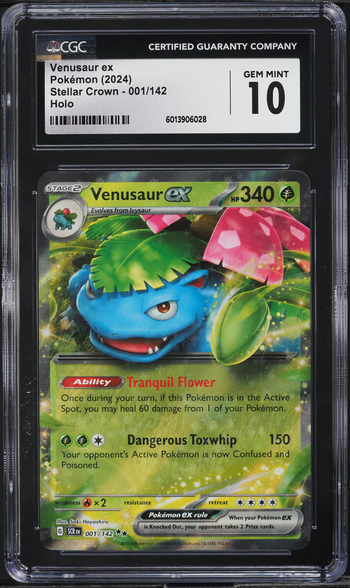 2024 Pokemon Scarlet & Violet Stellar Crown Venusaur ex #001 CGC 10 GEM MINT on Fanatics Collect