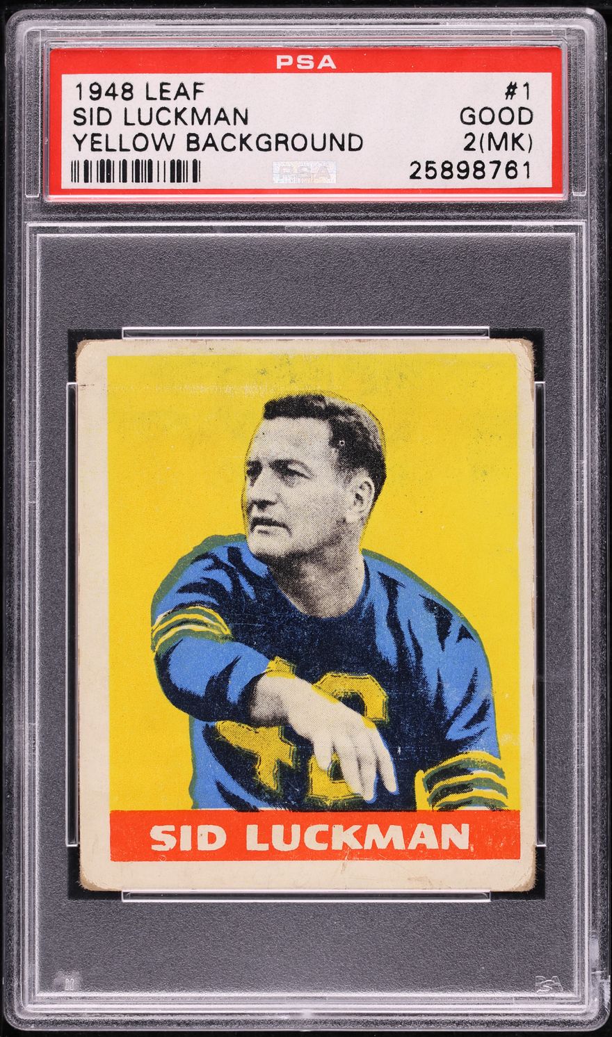 1948 Leaf Football Sid Luckman ROOKIE #1 PSA 2(mk) GD on Fanatics Collect