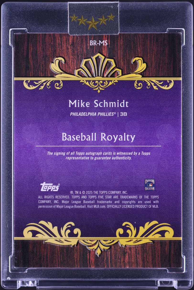 2025 Topps Five Star Royalty Green Mike Schmidt AUTO /15 #BR-MS on ...