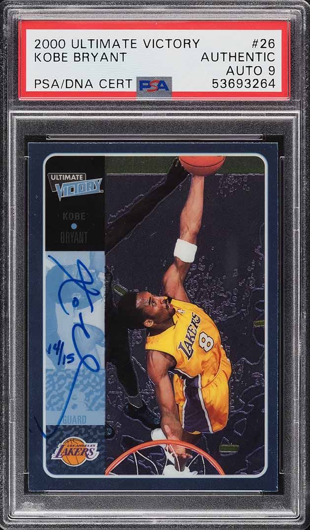 2000 Ultimate Victory Buy-Back Kobe Bryant AUTO DNA 9 /15 #26 PSA AUTH ...