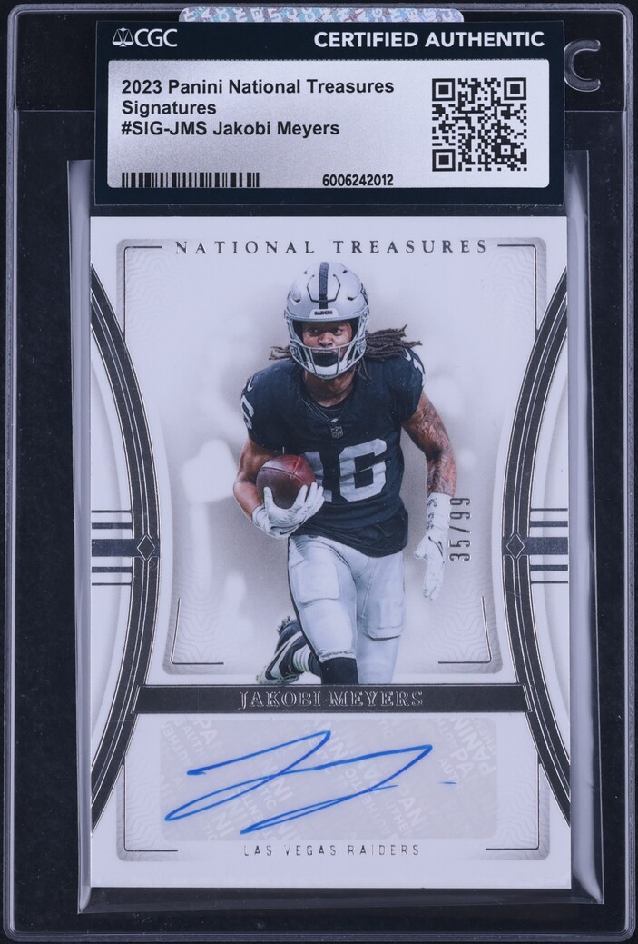 2023 National Treasures Jakobi Meyers AUTO /99 #SIG-JMS CGC AUTH on ...