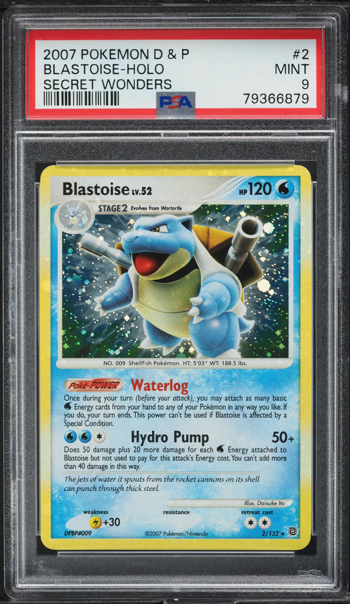 2007 Pokemon Diamond & Pearl Secret Wonders Holo Blastoise #2 PSA 9 MINT on Fanatics Collect