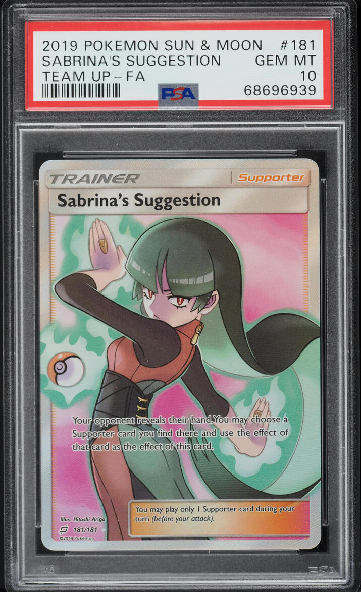2019 Pokemon SM Team Up Full Art Sabrina's Suggestion #181 PSA 10 GEM MINT on Fanatics Collect