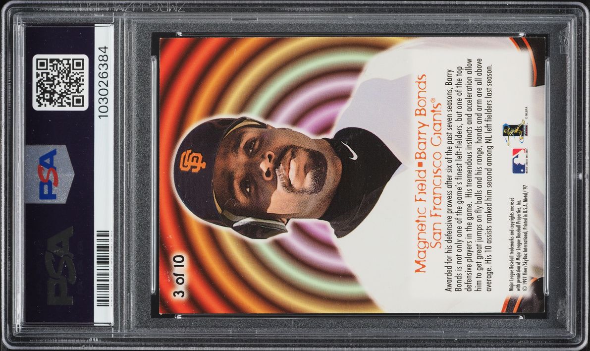 1997 Metal Universe Magnetic Field Barry Bonds #3 PSA 7 NRMT on ...
