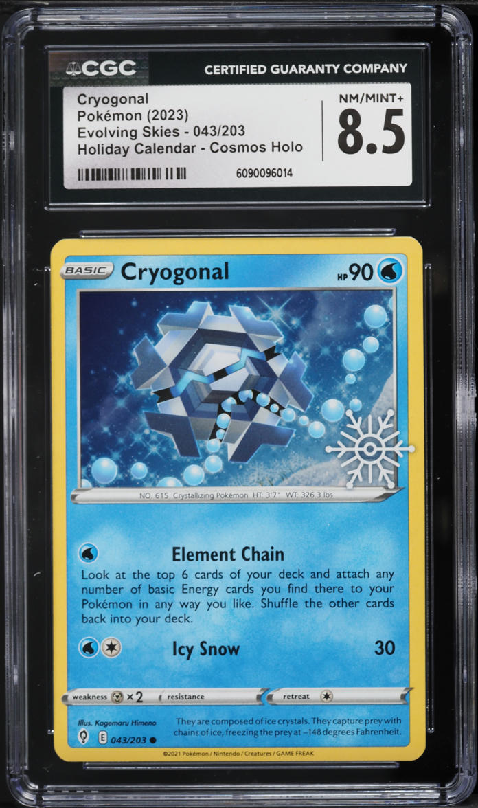 2023 Pokemon SWSH Evolving Skies Holiday Calendar Cosmos Holo Cryogonal #43 CGC 8.5 NM-MT+ on ...