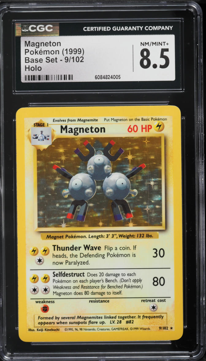 1999 Pokemon Base Set Holo Magneton #9 CGC 8.5 NM-MT+ on Fanatics Collect
