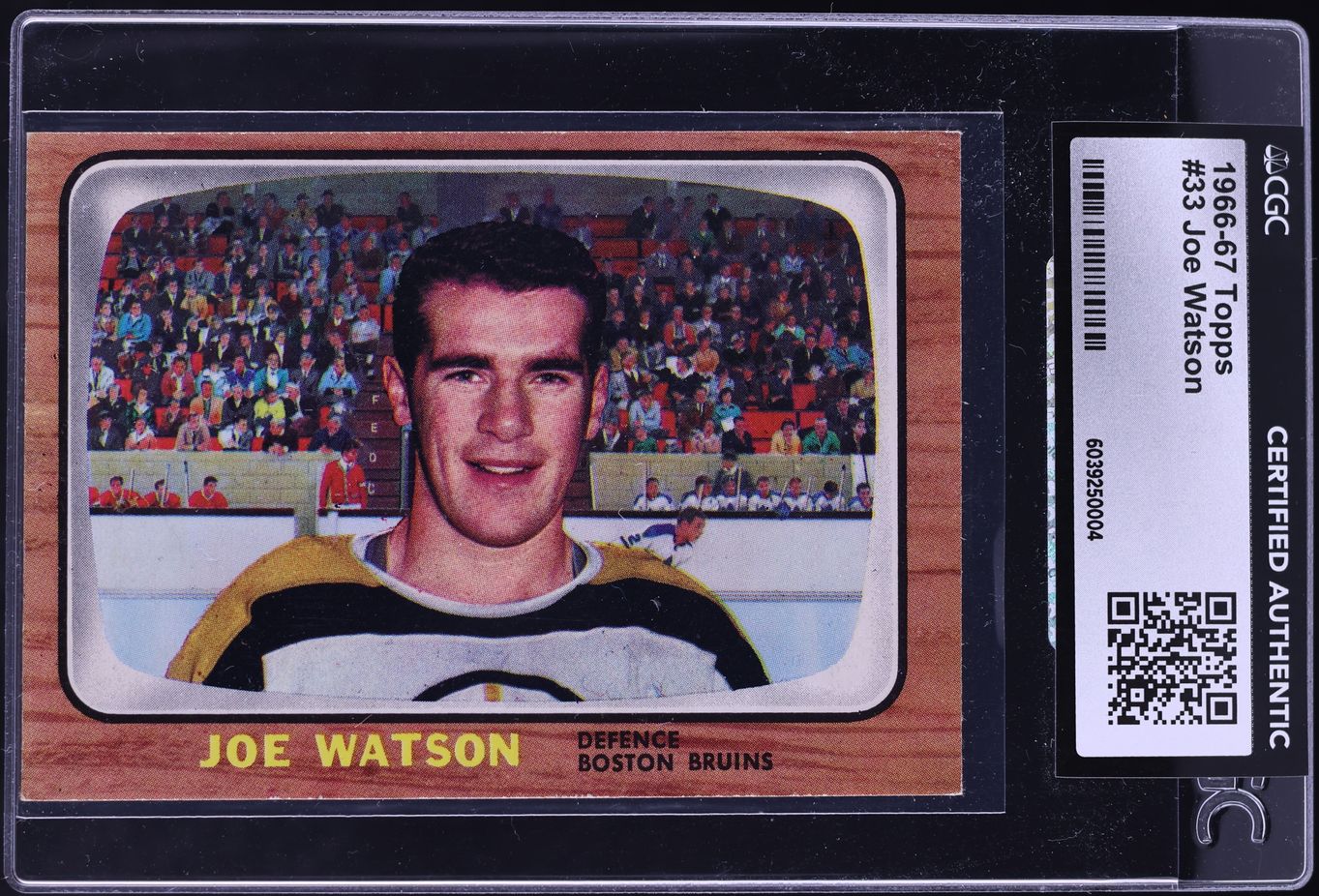 1966 Topps Hockey Joe Watson ROOKIE #33 CGC AUTH on Fanatics Collect