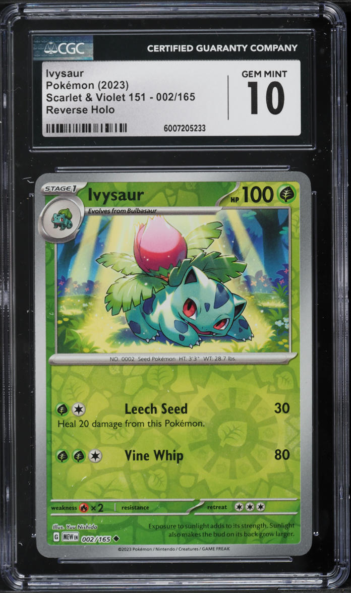 2023 Pokemon Scarlet & Violet 151 Reverse Holo Ivysaur #002 CGC 10 GEM ...