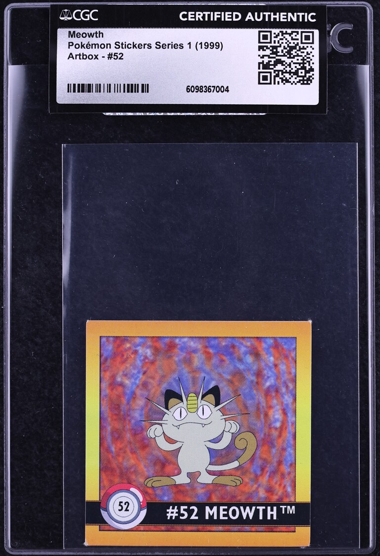 1999 Pokemon Artbox Stickers Series 1 Meowth #52 CGC AUTH on Fanatics ...