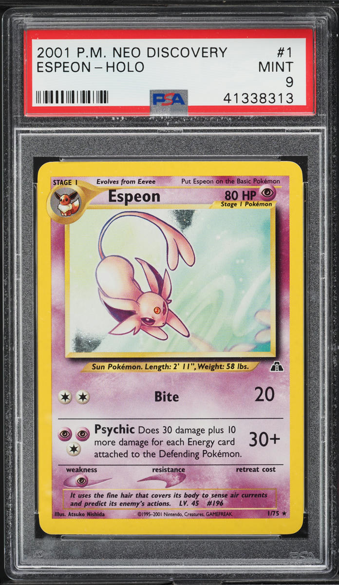 2001 Pokemon Neo Discovery Holo Espeon #1 PSA 9 MINT on Fanatics Collect