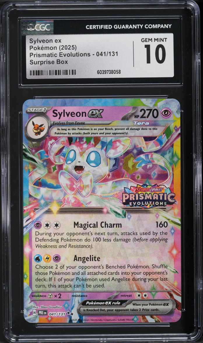 2025 Pokemon SV Prismatic Evolutions Surprise Box Sylveon ex #41 CGC 10 GEM MINT on Fanatics Collect