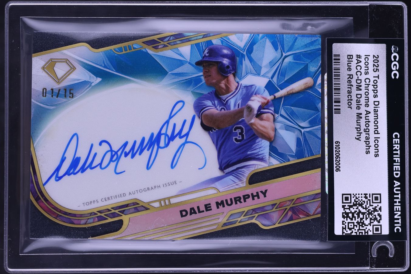 2025 Topps Diamond Icons Blue Refractor Dale Murphy AUTO 1/15 #ACC-DM ...