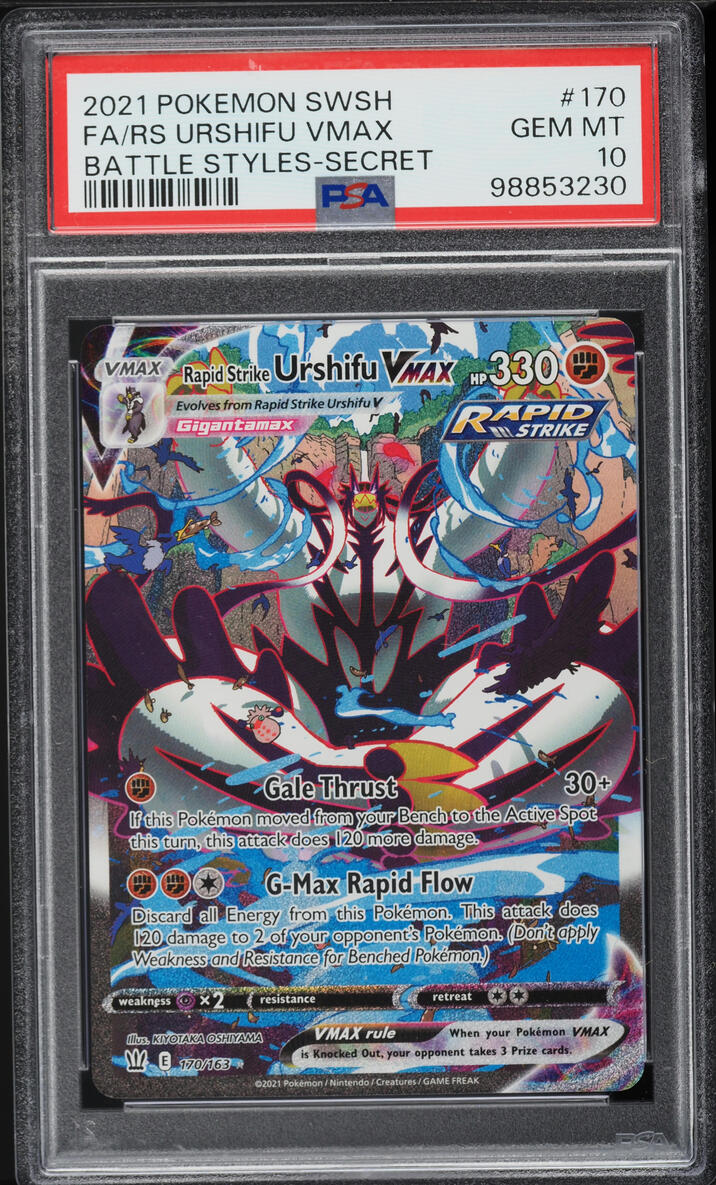 2021 Pokemon SWSH Battle Styles Alt Art Rapid Strike Urshifu V #153 PSA ...