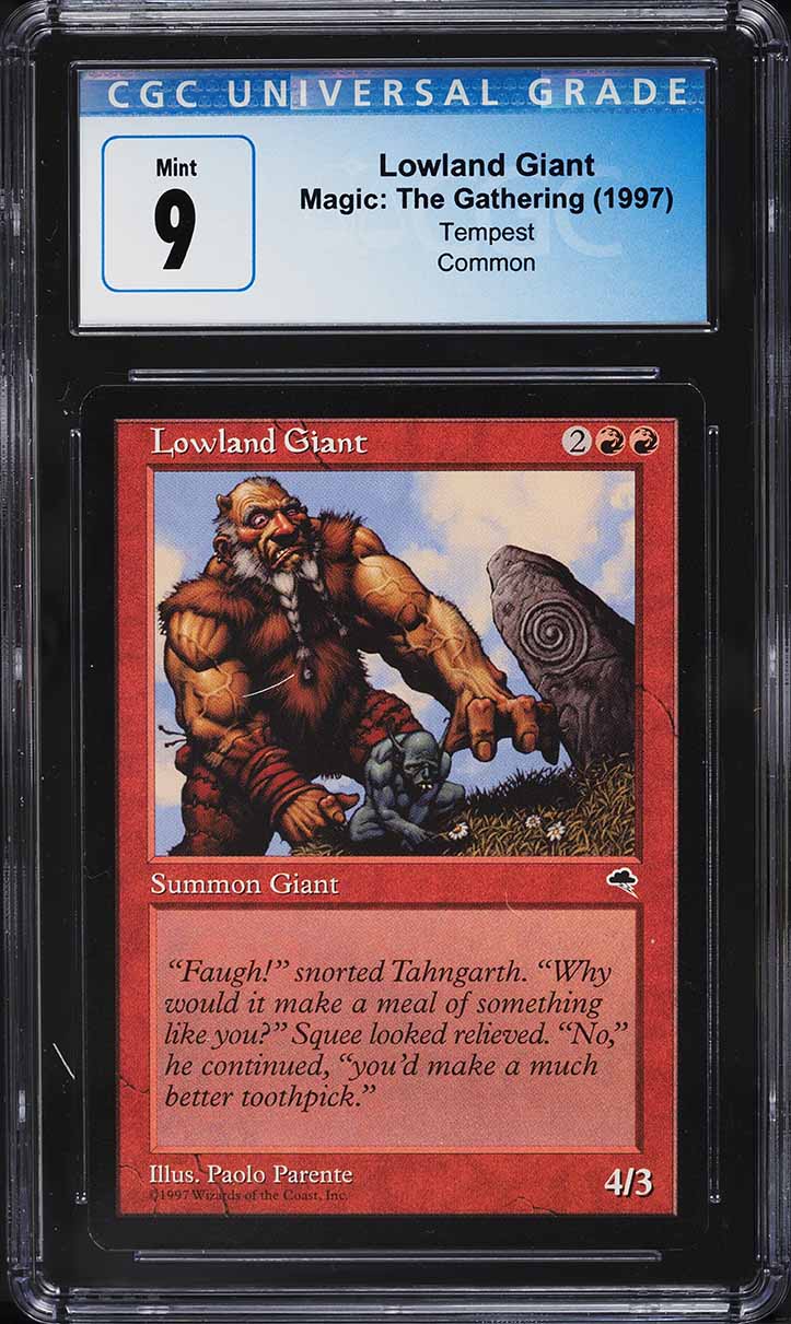 1997 Magic The Gathering MTG Tempest Lowland Giant CGC 9 MINT on ...