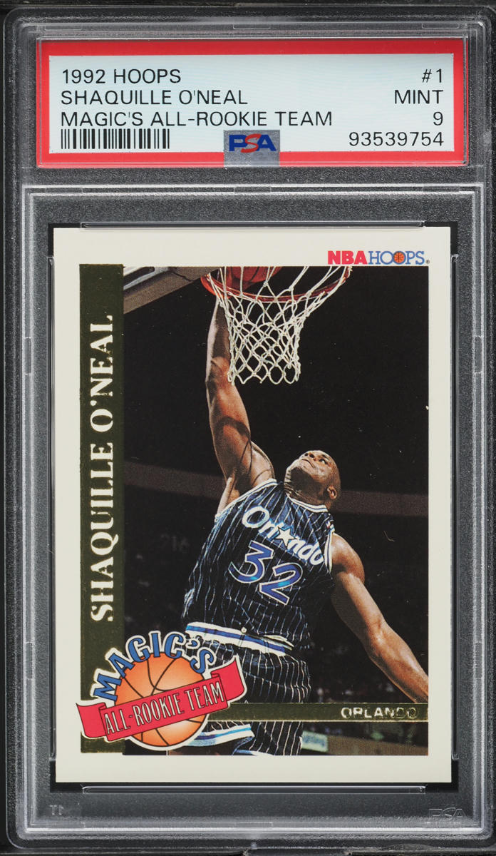 1992 Hoops Magic's All-Rookie Team Shaquille O'Neal ROOKIE #1 PSA 9 ...