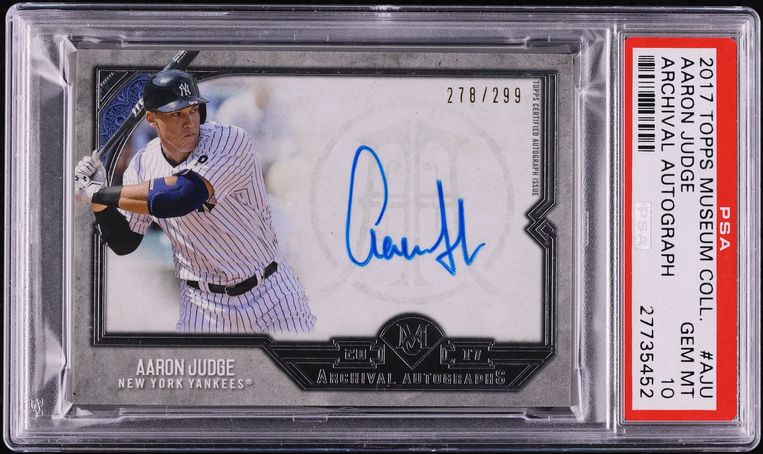 2017 Topps Museum Collection Archival Aaron Judge ROOKIE AUTO /299 PSA ...