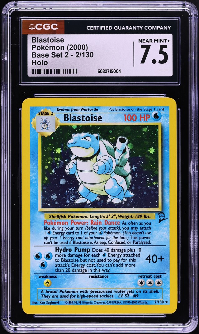 2000 Pokemon Base Set 2 Holo Blastoise #2 CGC 7.5 NRMT+ on Fanatics Collect