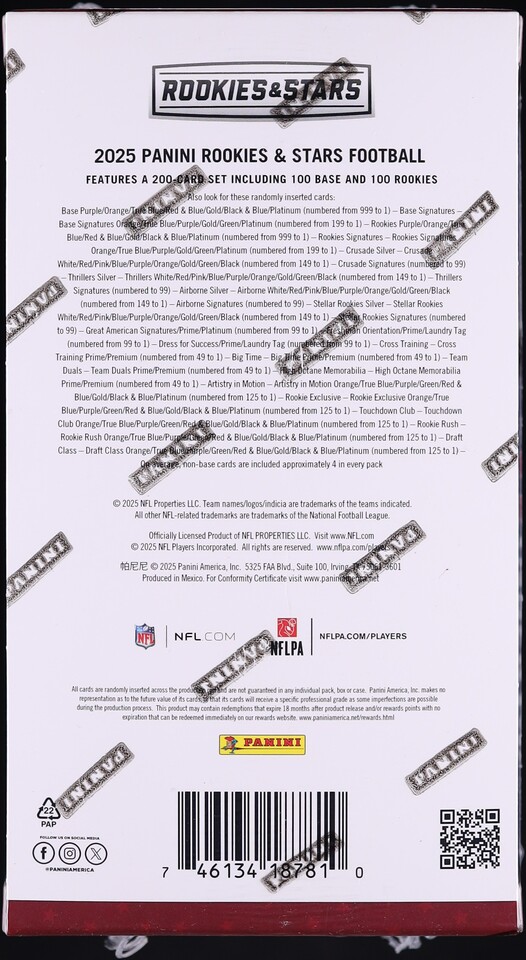 2025 Panini Rookies & Stars Football Hobby Box on Fanatics Collect