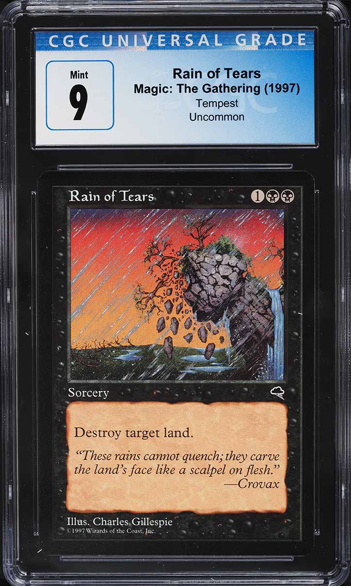 1997 Magic The Gathering MTG Tempest Rain Of Tears CGC 9 MINT on ...