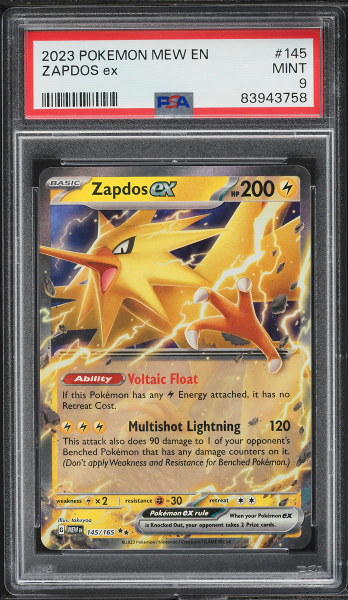 2023 Pokemon Scarlet & Violet 151 Zapdos ex #145 PSA 9 MINT on Fanatics ...