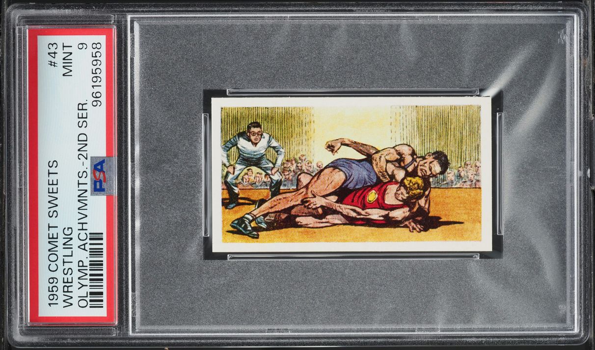 1959 Comet Sweets Olympic Achievements 2nd Series Wrestling #43 PSA 9 ...