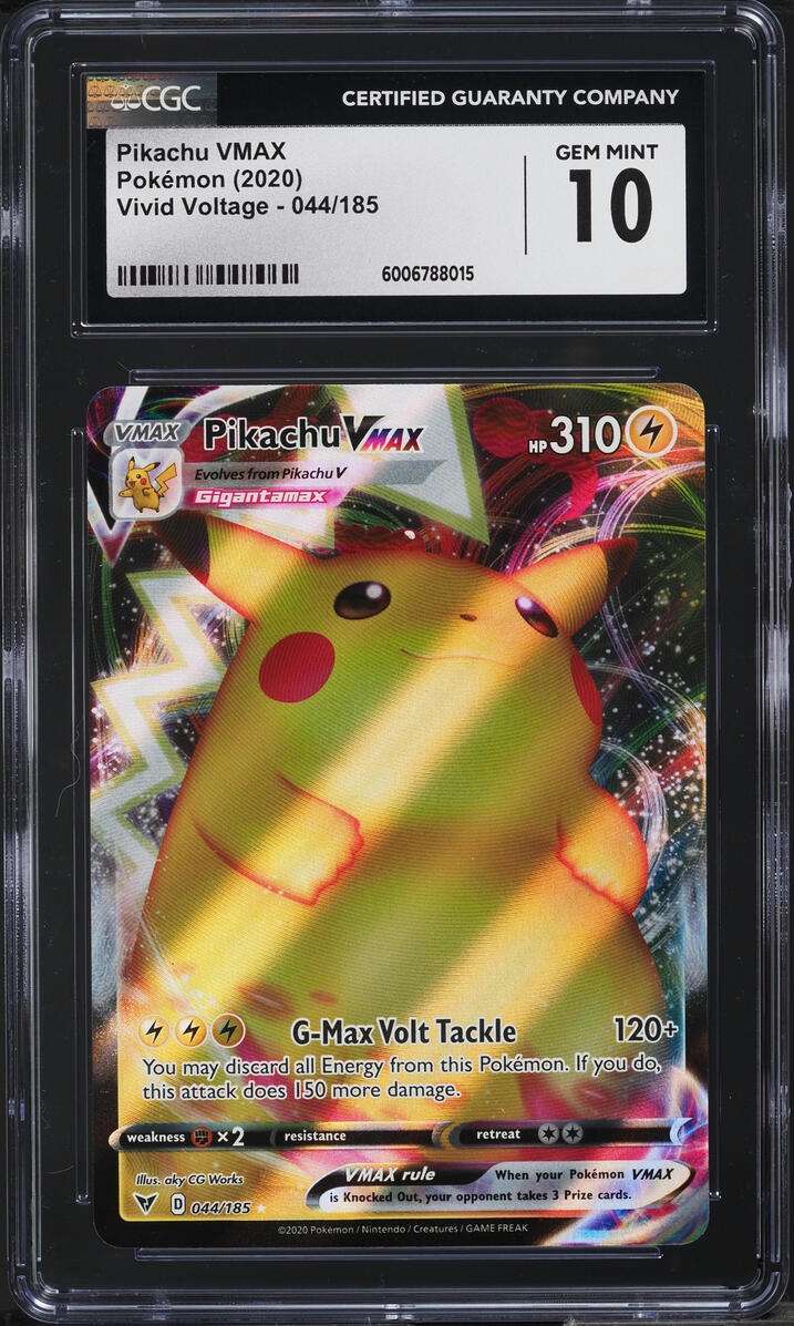 2020 Pokemon Sword & Shield Vivid Voltage Full Art Pikachu VMAX #44 CGC ...