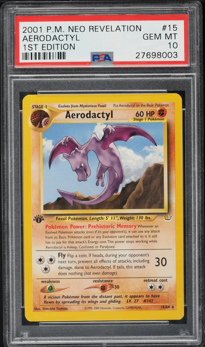 2001 Pokemon Neo Revelation 1st Edition Aerodactyl #15 PSA 10 GEM MINT on Fanatics Collect
