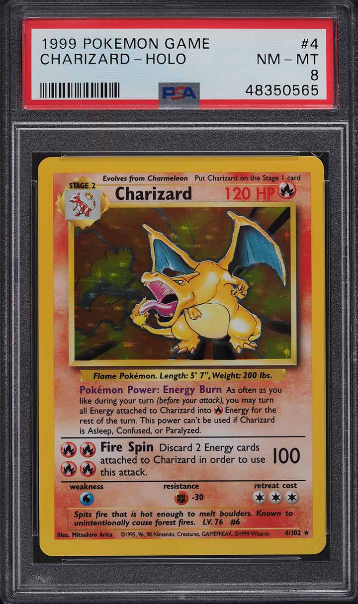 1999 Pokemon Base Set Holo Charizard #4 PSA 8 NM-MT on Fanatics Collect