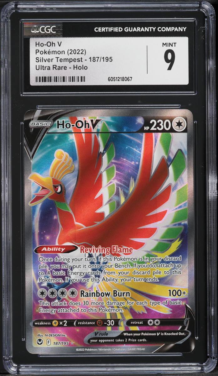 2022 Pokemon Sword & Shield Silver Tempest Full Art Ho-Oh V #187 CGC 9 ...
