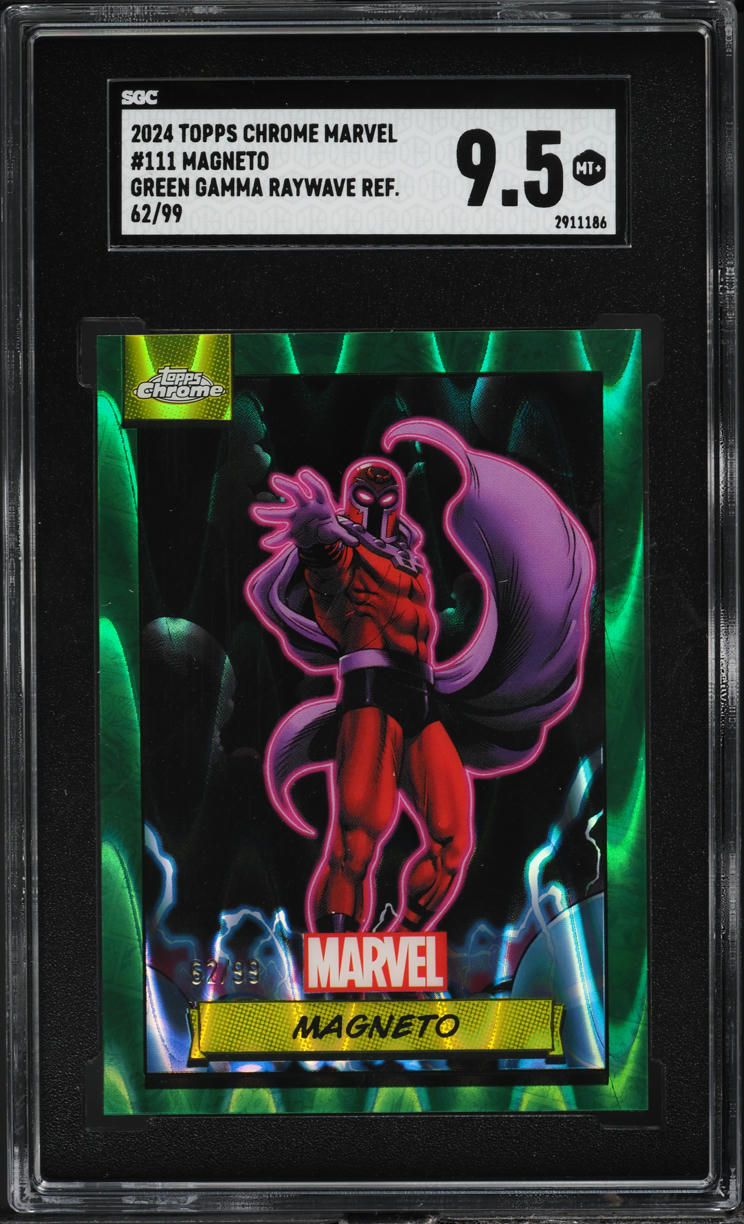 2024 Topps Chrome Marvel Green Gamma Raywave Refractor Magneto /99 #111 ...