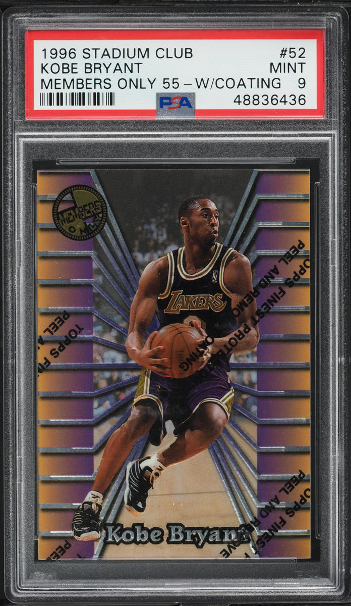 1996 Stadium Club Members Only 55 w/ Coating Kobe Bryant ROOKIE #52 PSA ...