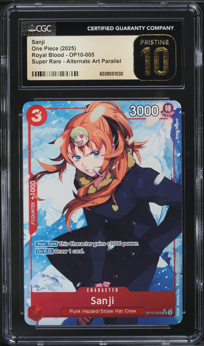 2025 One Piece Royal Blood Alt Art Sanji #OP10-005 CGC 10 PRISTINE on Fanatics Collect