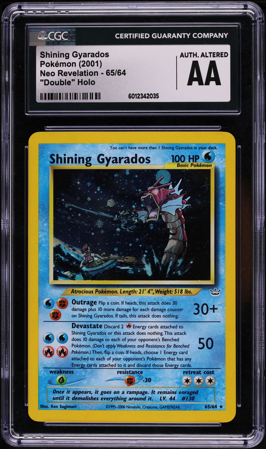 2001 Pokemon Neo Revelation Double Holo Shining Gyarados #65 CGC ALTERED AUTH on Fanatics Collect