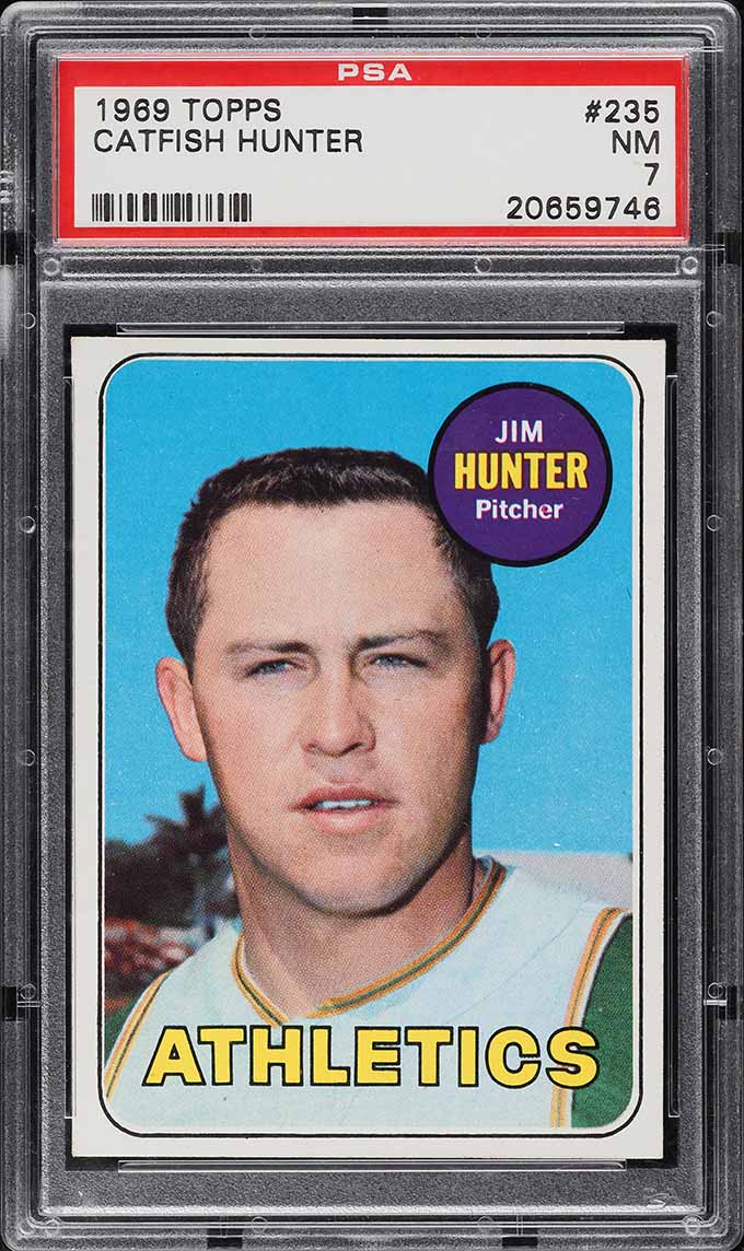 1969 Topps Catfish Hunter #235 PSA 7 NRMT on Fanatics Collect