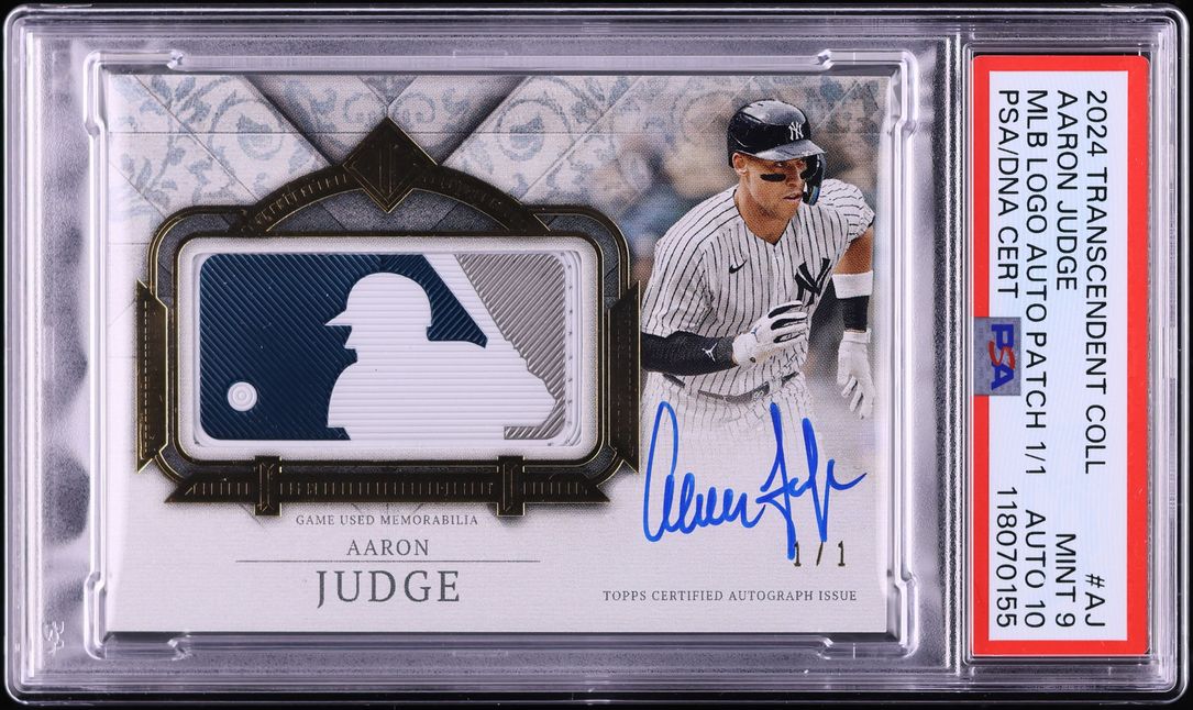 2024 Topps Transcendent Aaron Judge MLB LOGO PATCH AUTO DNA 10 1/1 PSA ...