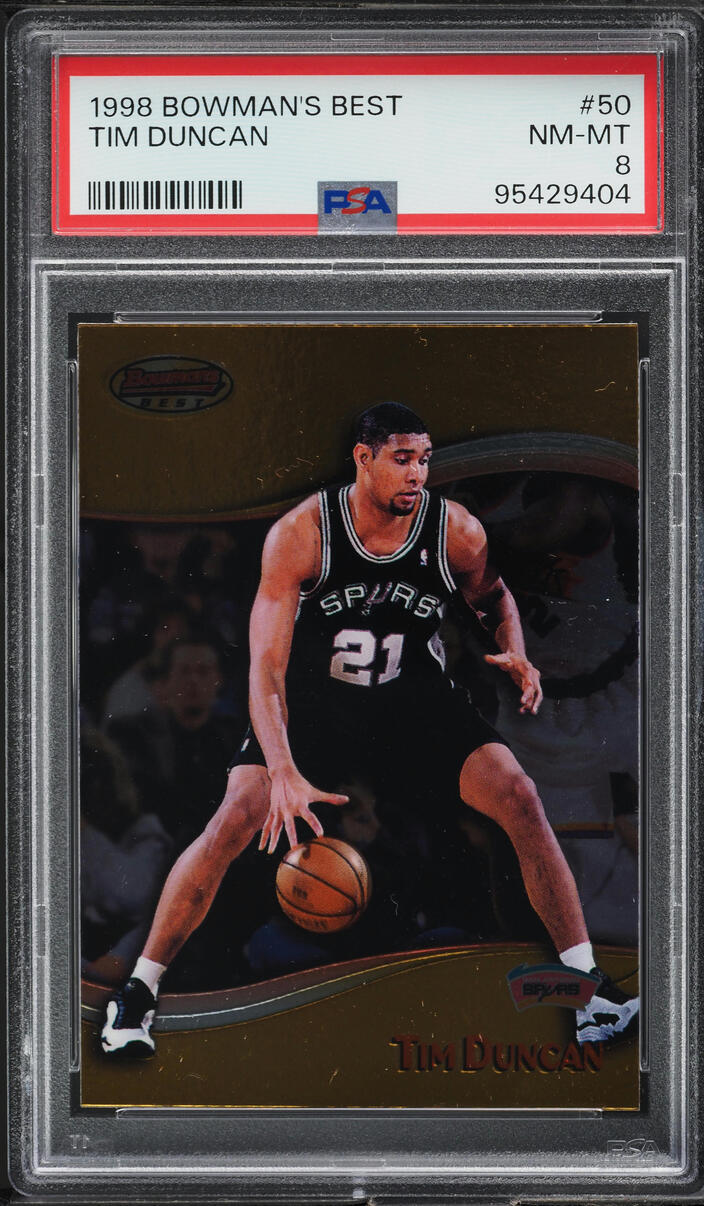 1998 Bowman's Best Tim Duncan #50 PSA 8 NM-MT on Fanatics Collect