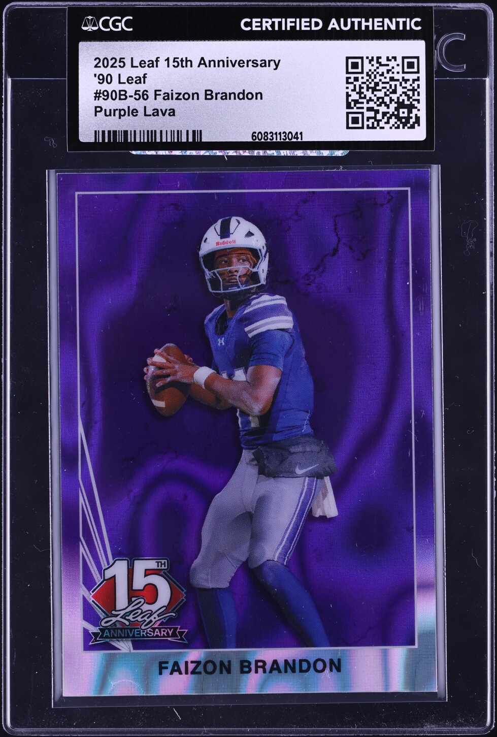 2025 Leaf 15th Anniversary '90 Purple Lava Faizon Brandon ROOKIE /7 CGC ...