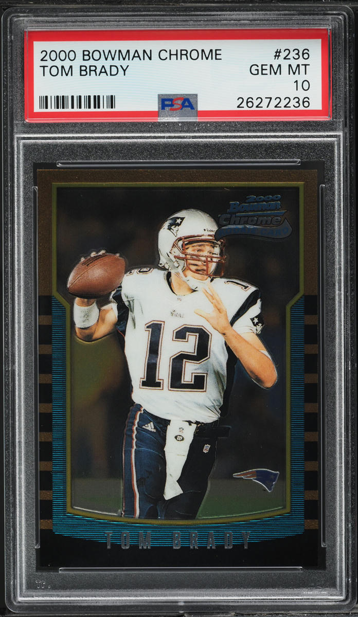 2000 Bowman Chrome Tom Brady ROOKIE #236 PSA 10 GEM MINT on Fanatics ...