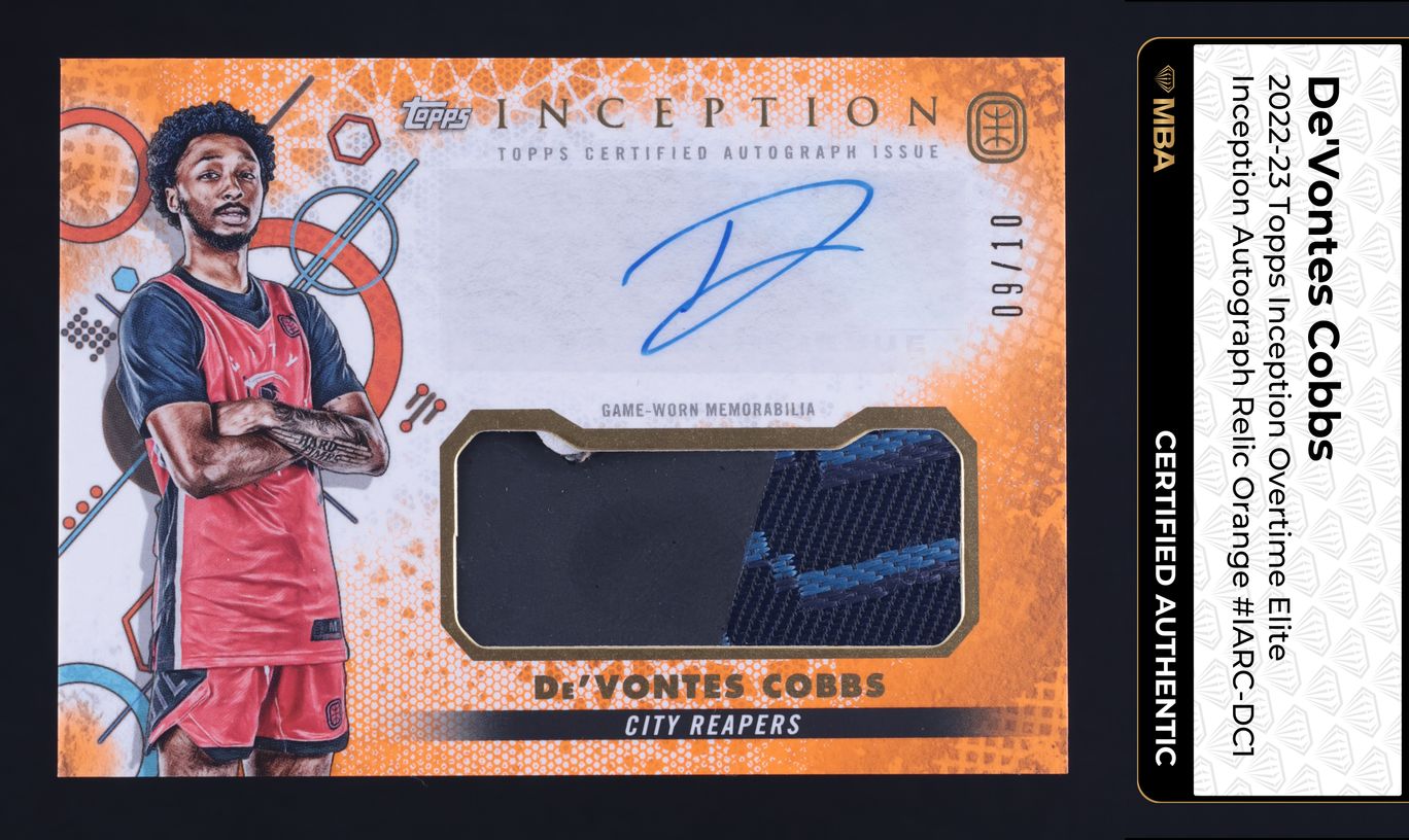 2022 Topps Inception OTE Orange De'Vontes Cobbs ROOKIE PATCH AUTO /10 ...